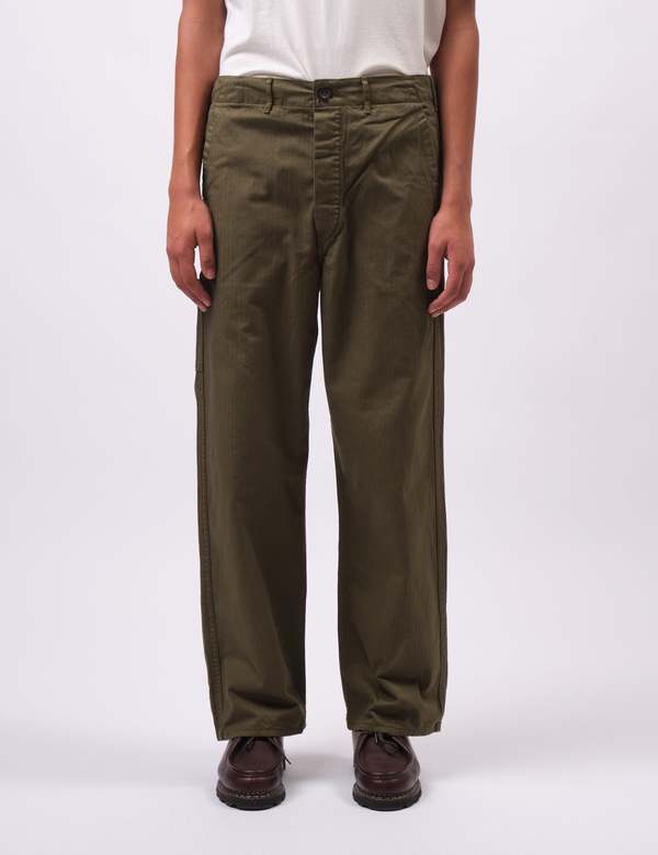 Orslow Wide Fit French Work Pants - Olive Green | Garmentory