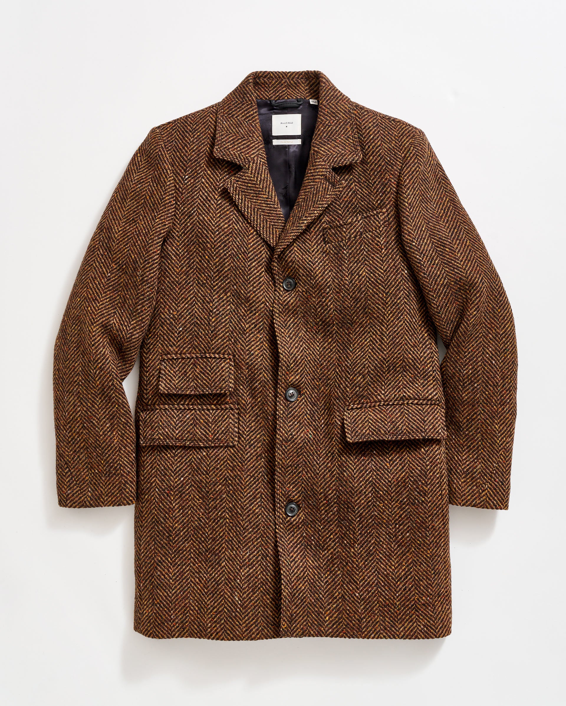 Billy Reid Astor Coat - Dark Brown Herringbone | Garmentory