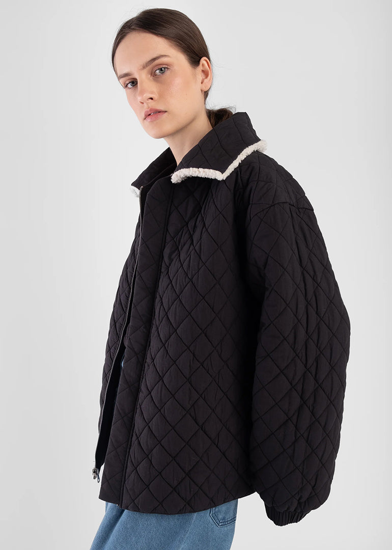 Micaela Greg Reversible Bomber - Faded Black | Garmentory