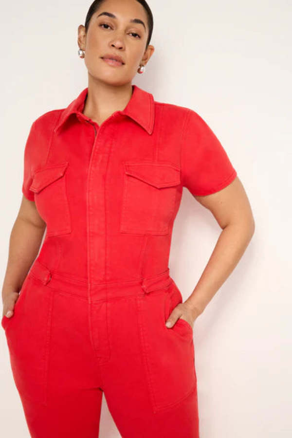 Good American Denim Jumpsuit - Red | Garmentory