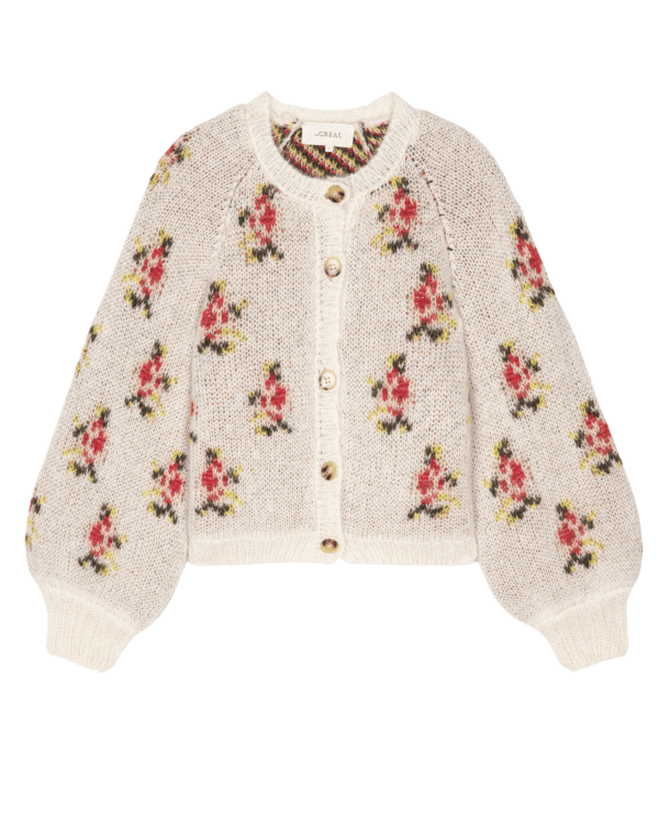 The Great. The Carousel Cardigan - White Heirloom Rose | Garmentory
