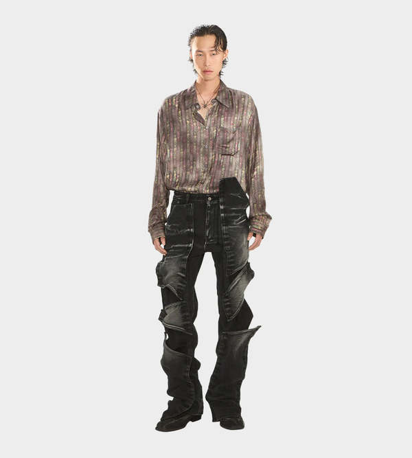 Y/project Velcro Multi Panel Jeans - Blk | Garmentory