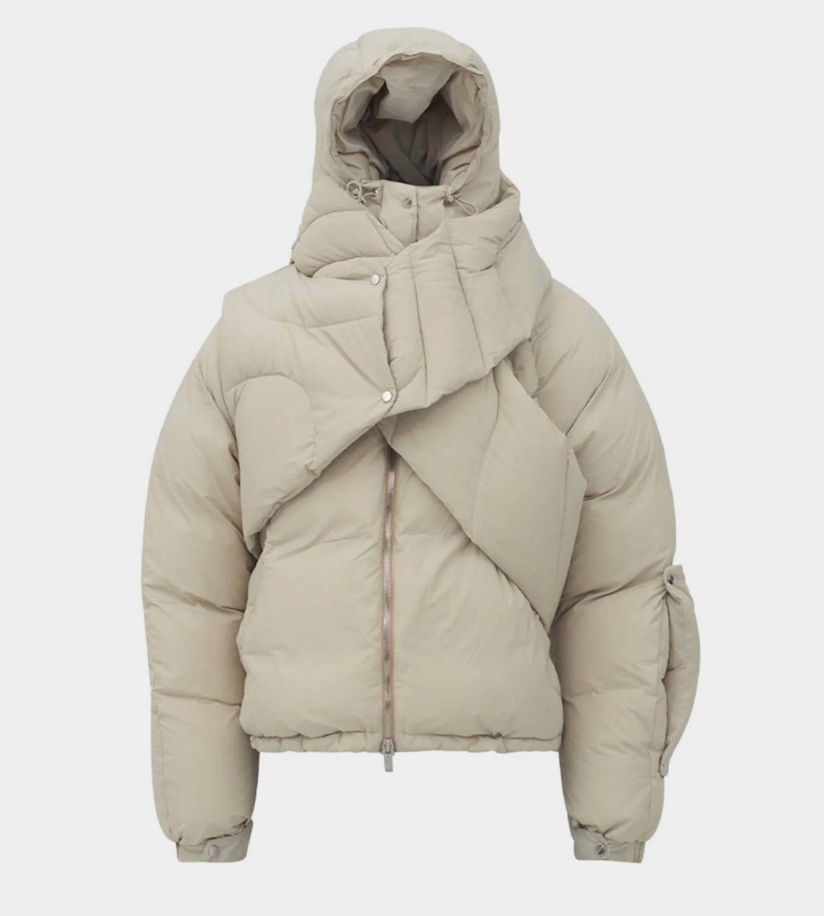 Heliot Emil Scarf Puffer Jacket - Beige | Garmentory