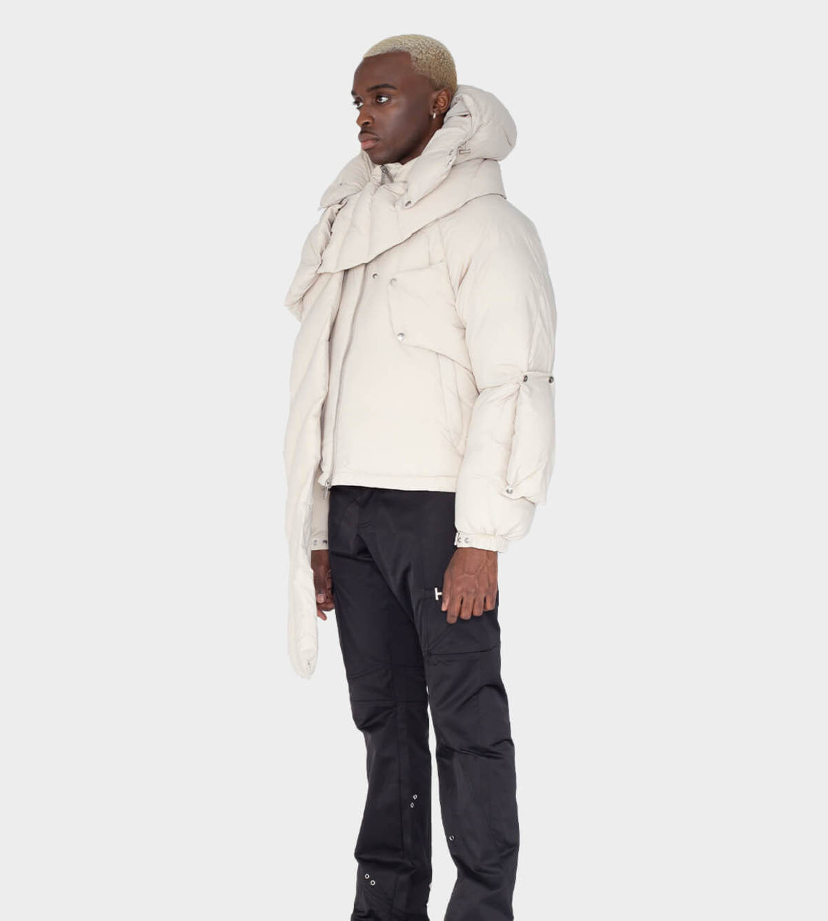 Heliot Emil Scarf Puffer Jacket - Beige | Garmentory