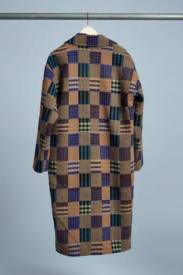 Native Youth Emrys Patchwork Long Line Coat | Garmentory
