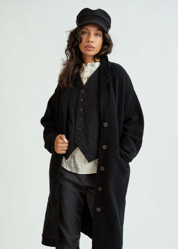 MJ Watson Long Wool Coat - Black | Garmentory