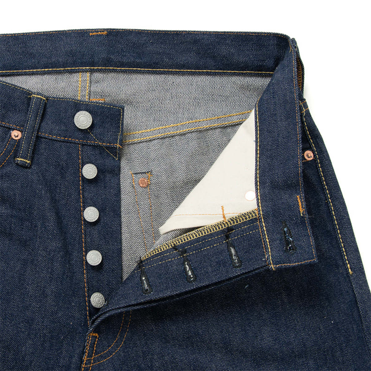 Studio D'Artisan Natural Tapered Selvedge Denim One Wash Jeans - Indigo ...