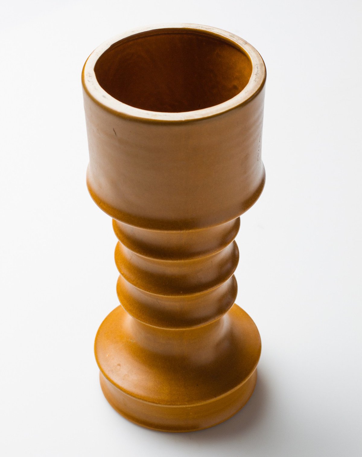 Vintage Ribbed Vase - Mustard | Garmentory