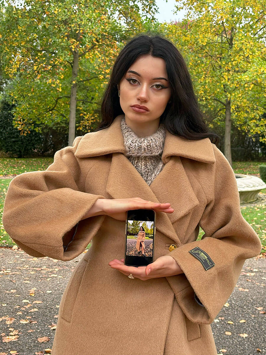 Ganni Wool Blend Coat - Camel | Garmentory