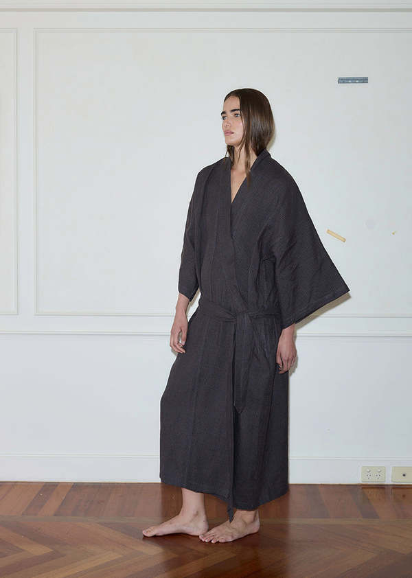Deiji Studios The 02 Robe - Slate Check | Garmentory