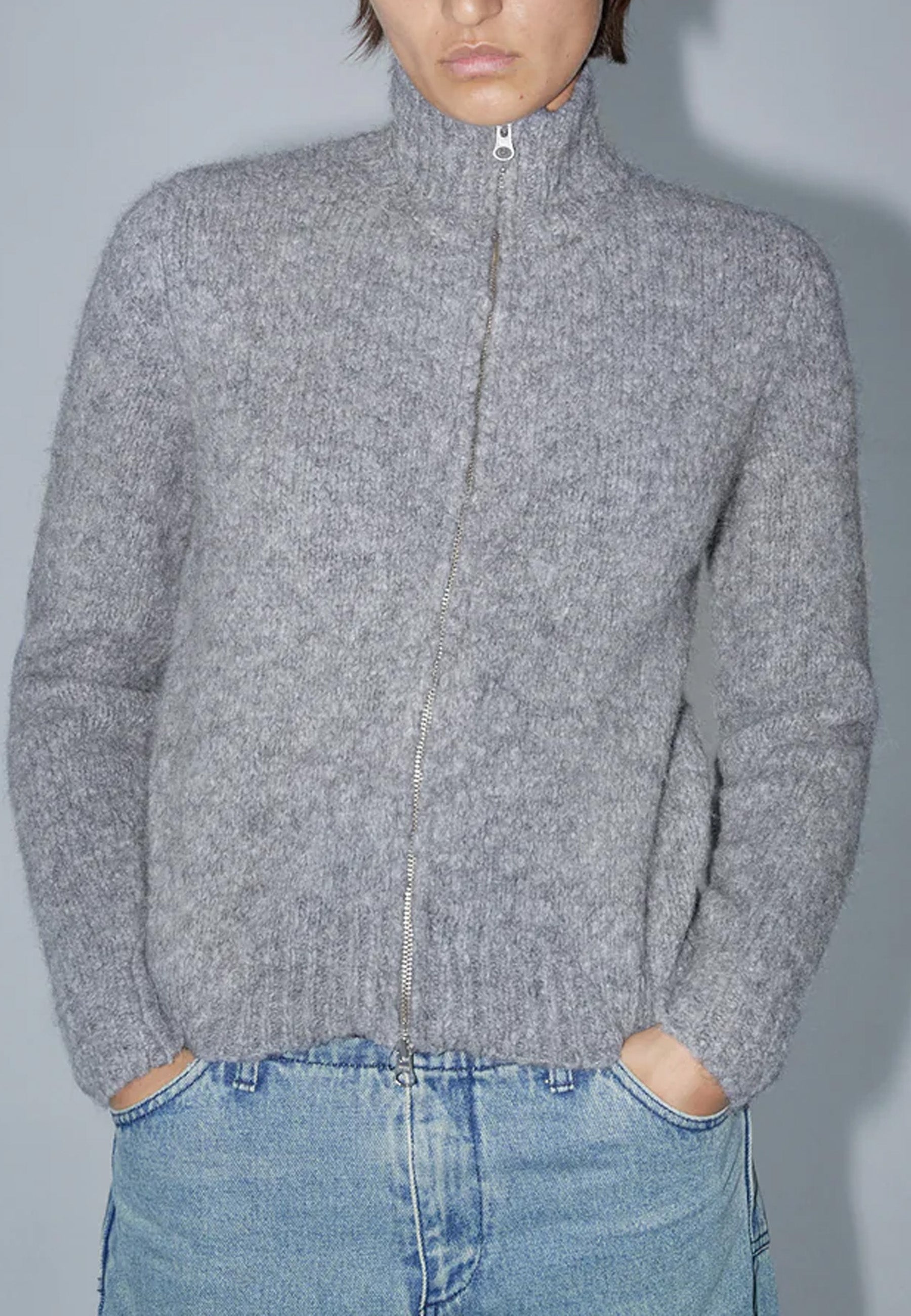Paloma Wool Stadium Zip Knit Cardigan - Grey | Garmentory