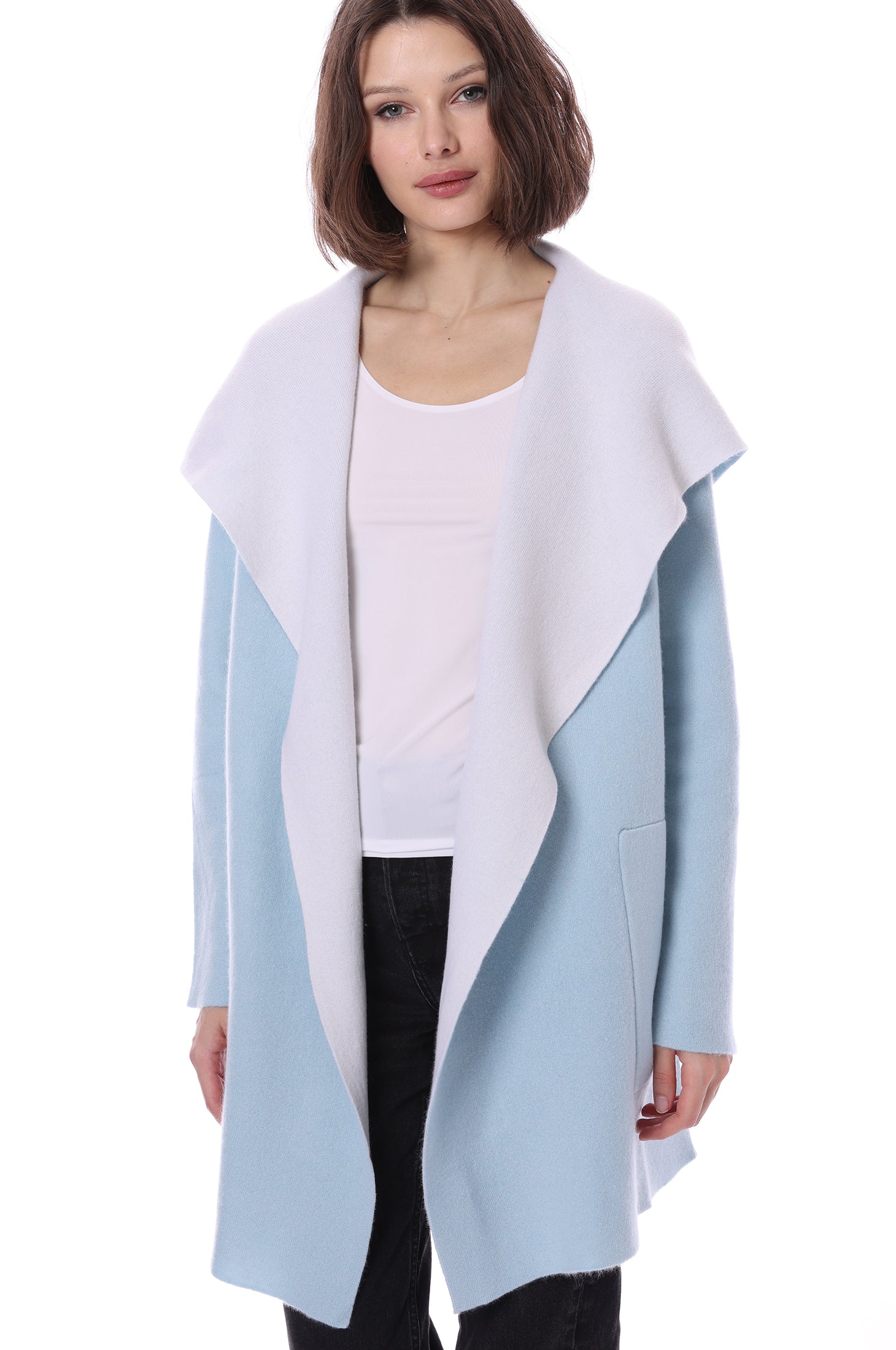 Minnie Rose Cash Hooded Double Faced Coat - Multi | Garmentory