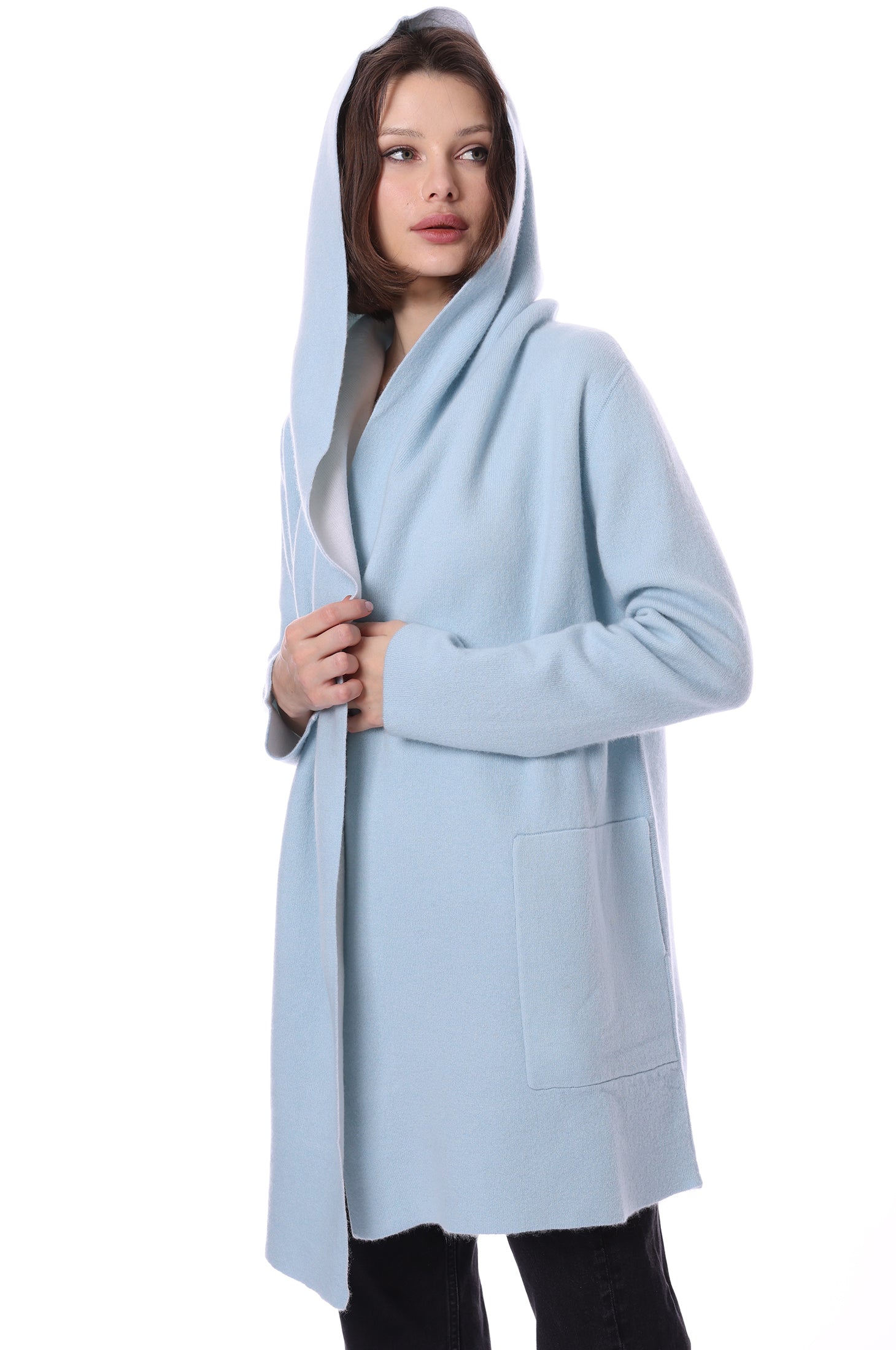 Minnie Rose Cash Hooded Double Faced Coat - Multi | Garmentory