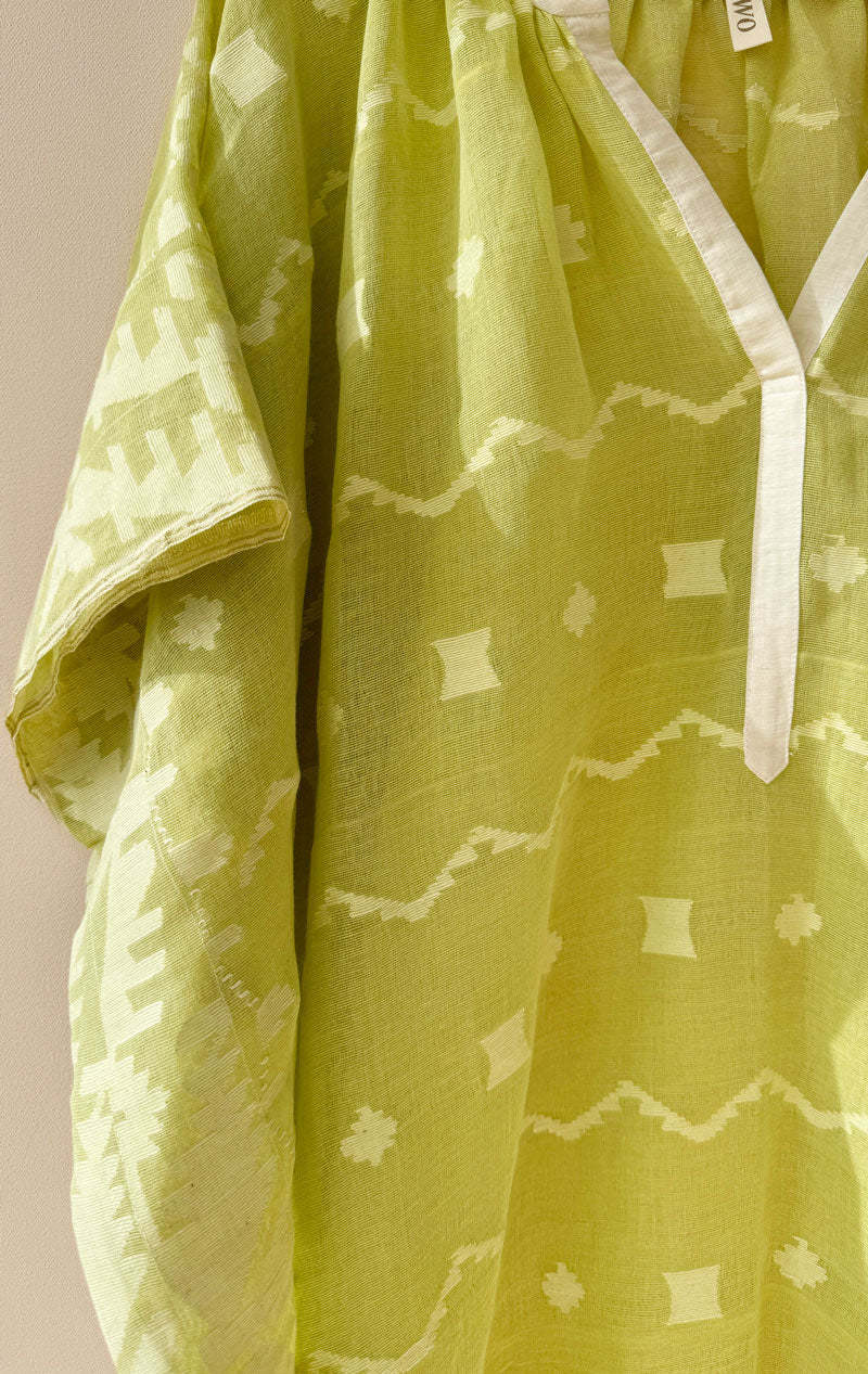 Two Dhaka Caftan - Lime | Garmentory