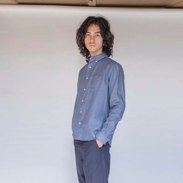 Steven Alan Single Needle Shirt - Slate Blue Canvas | Garmentory