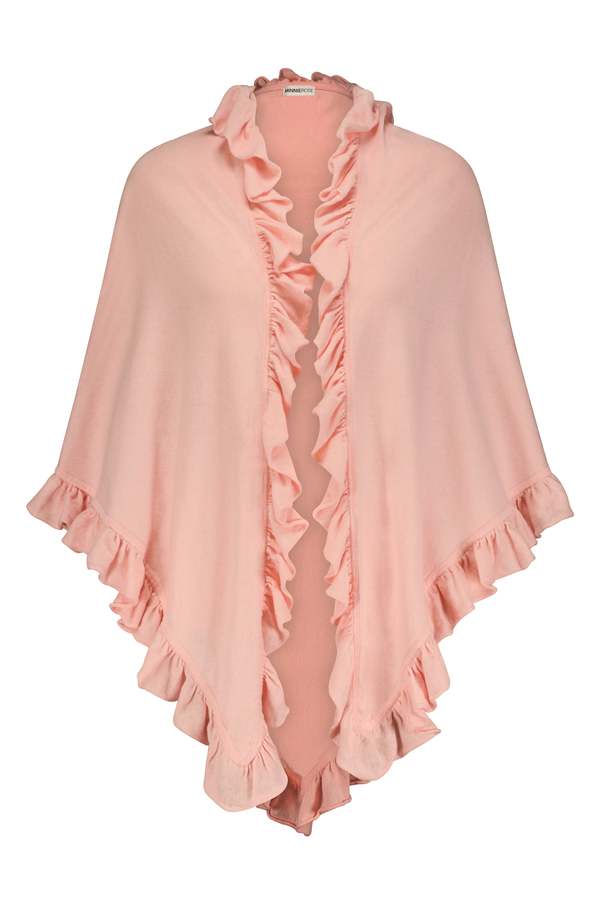 Minnie Rose Cotton Cashmere Ruffle Shawl - Multi | Garmentory