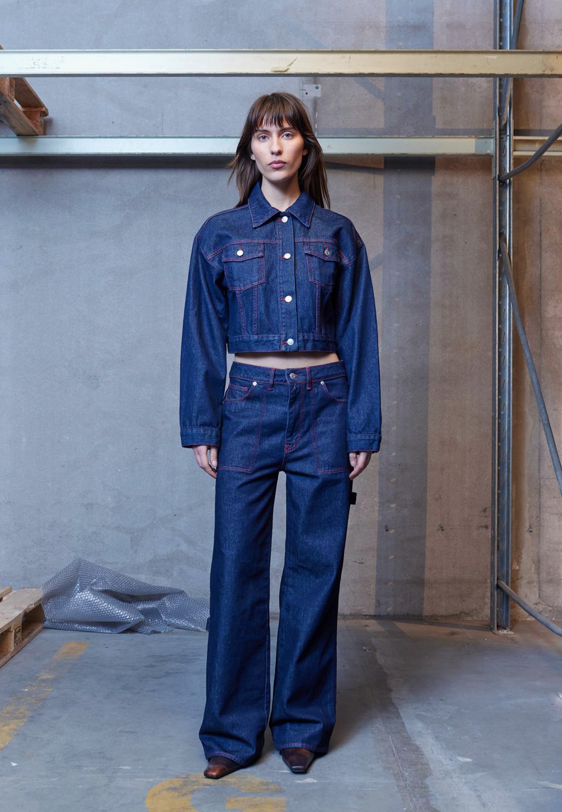 Oval Square Player Jeans - Raw/Red Stitch | Garmentory