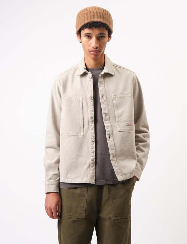 Bhode Twill Map Pocket Overshirt - Cornish Stone | Garmentory