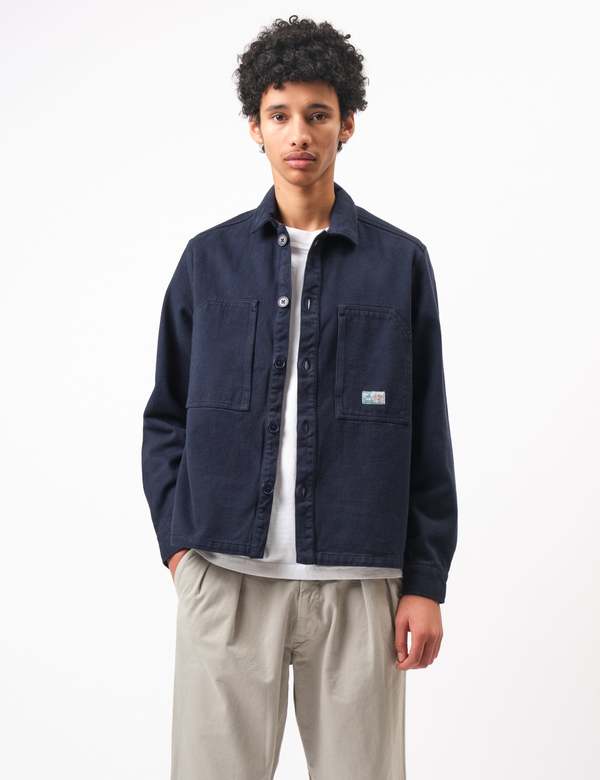 Bhode Twill Map Pocket Overshirt - Night Sky Blue | Garmentory