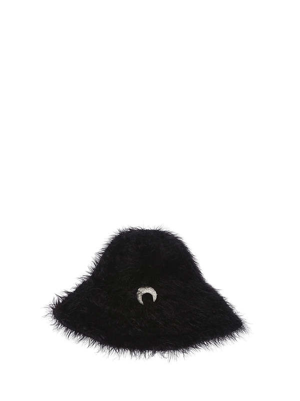 MARINE SERRE Wild Puffy Knit Bucket Hat - Black | Garmentory