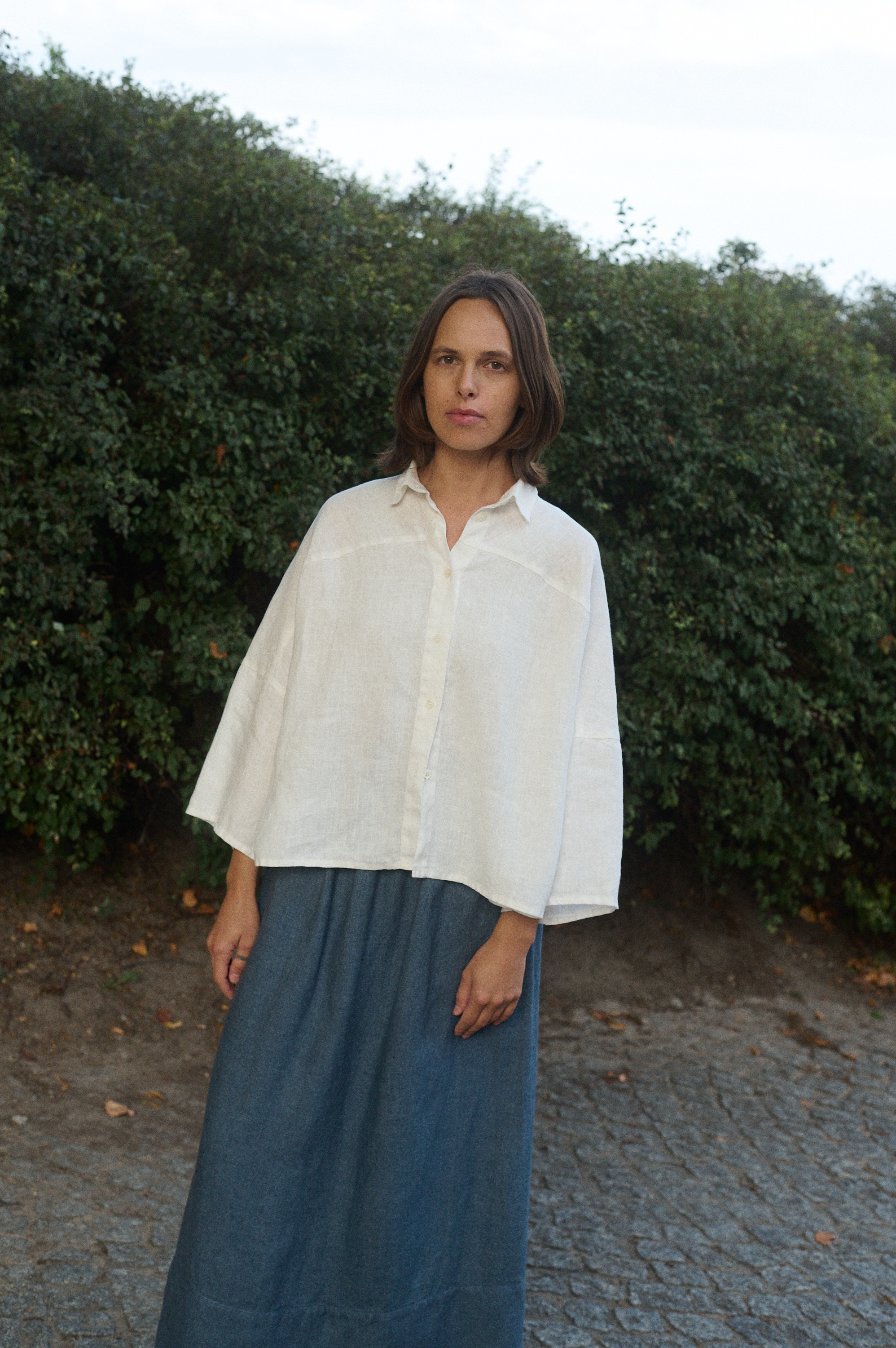 Linenfox Halli Linen Shirt - Milky White | Garmentory