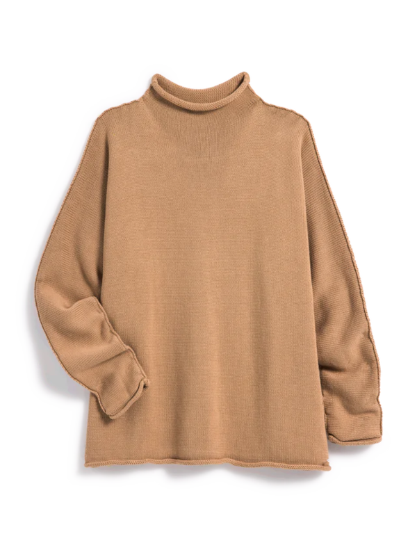 Frank & Eileen Monterey Rolled Funnel Neck Sweater - Camel | Garmentory