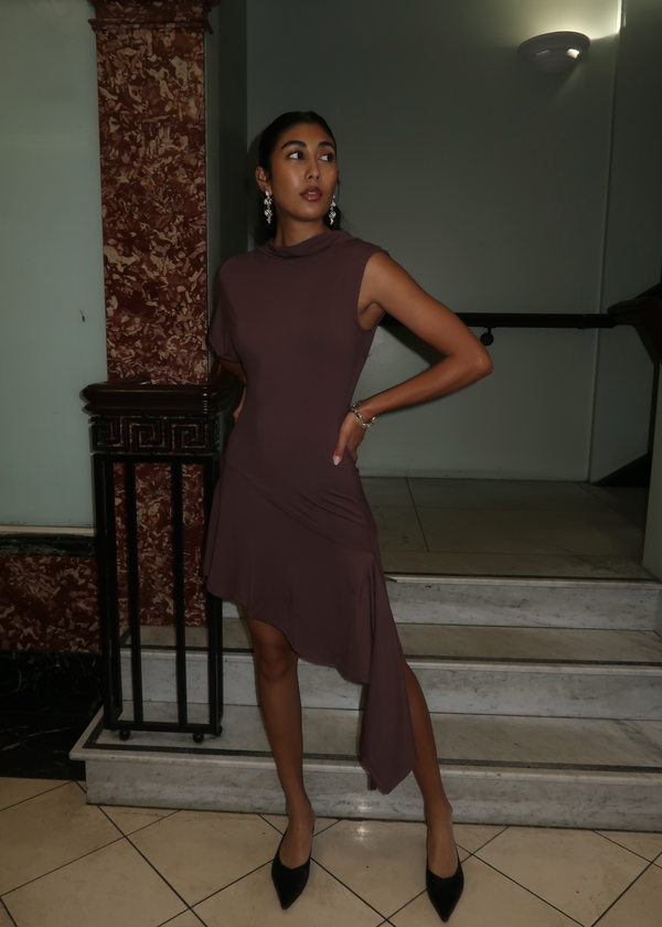 Belle The Label Plume Dress - Wood | Garmentory