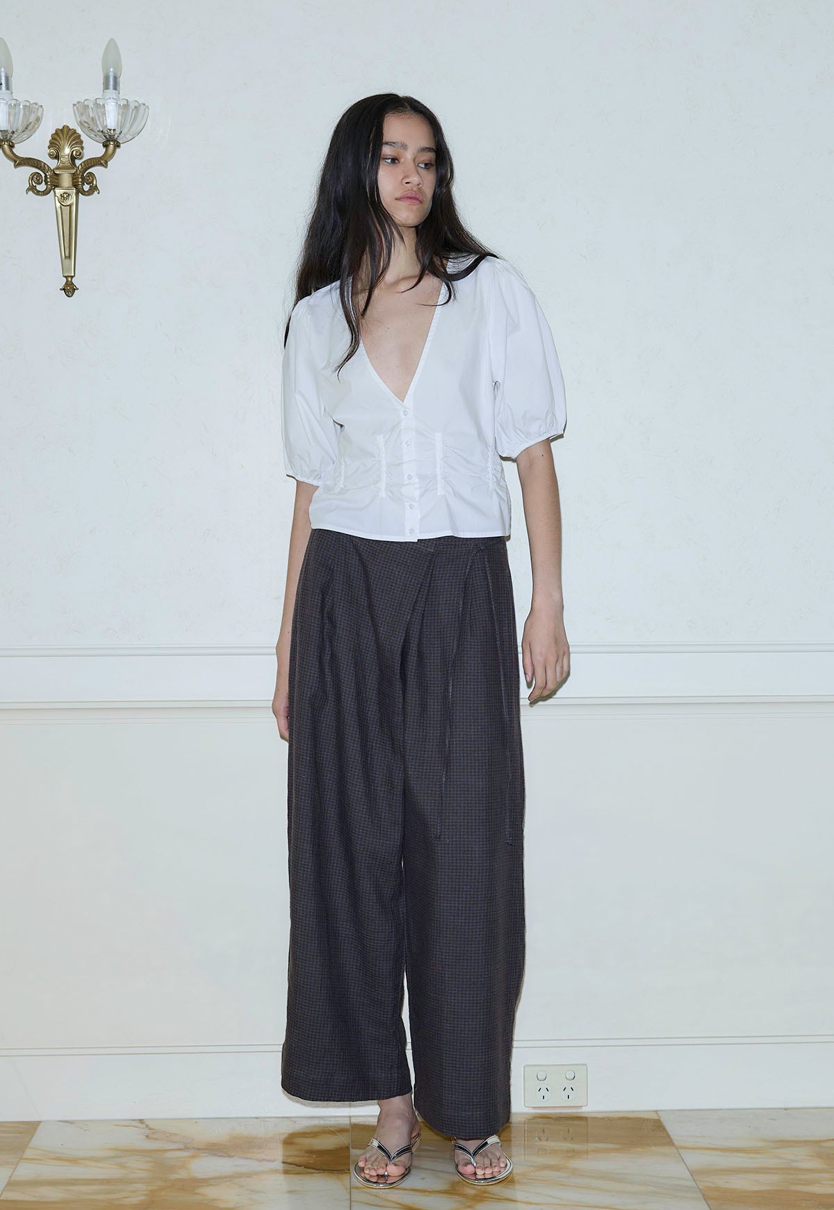 Deiji Studios Fold Pant - Slate Check | Garmentory