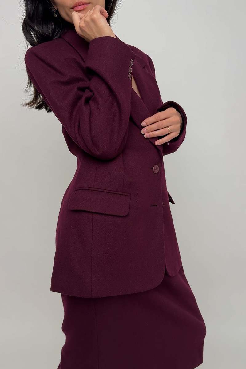 Vintage Wool Two Piece Skirt Suit - Merlot | Garmentory