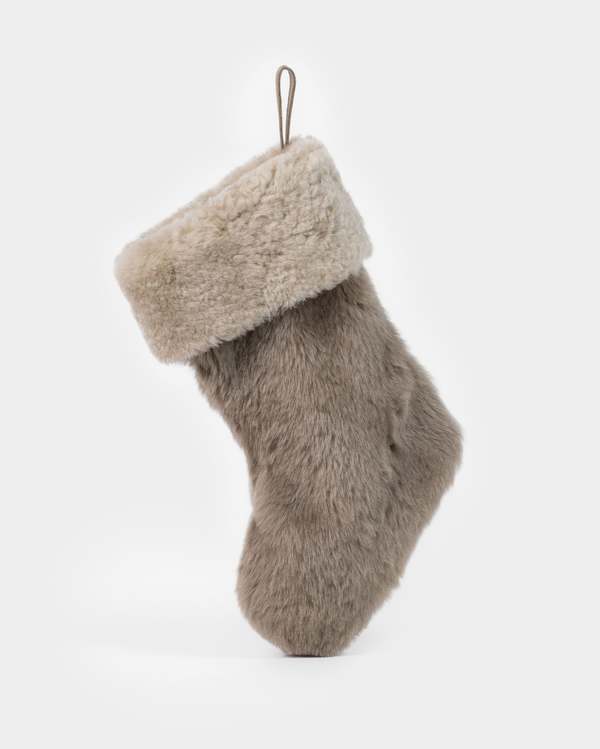 Billy Reid Moore & Giles Shearling Stocking - Contrast Grey | Garmentory