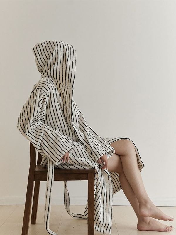 Inspecial Home Hooded Stripe Bath Robe | Garmentory