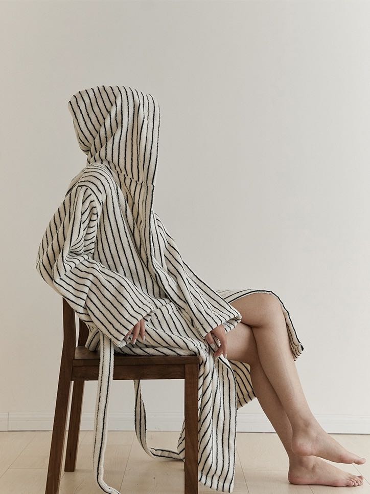 Inspecial Home Hooded Stripe Bath Robe | Garmentory