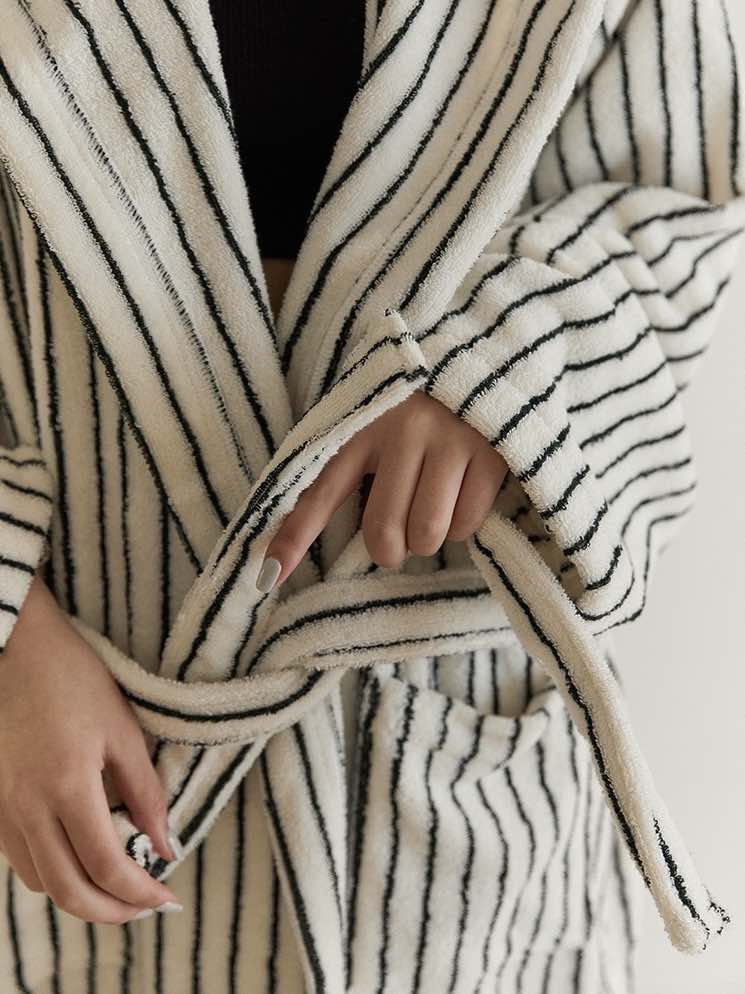 Inspecial Home Hooded Stripe Bath Robe | Garmentory