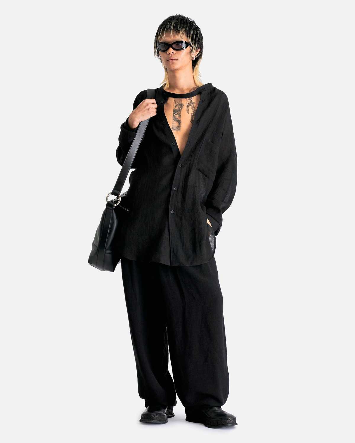Yohji Yamamoto Pour Homme J-Uneven Stand B - Black | Garmentory