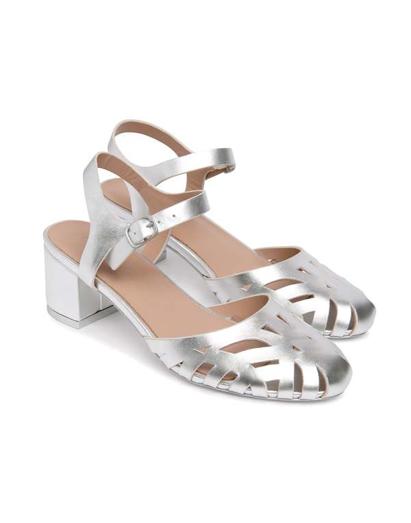 Cynthia Rowley Birdcage Mary Janes - Silver | Garmentory