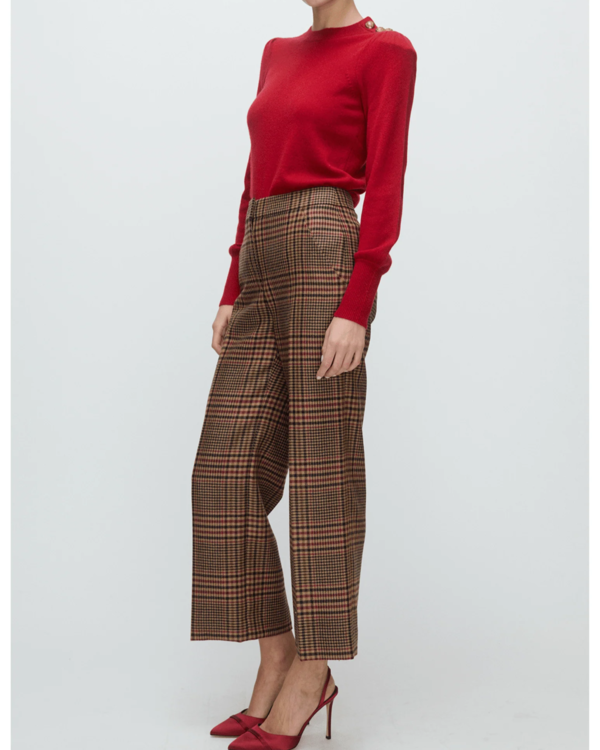 Veronica Beard Nelia Cashmere Pullover - Crimson | Garmentory