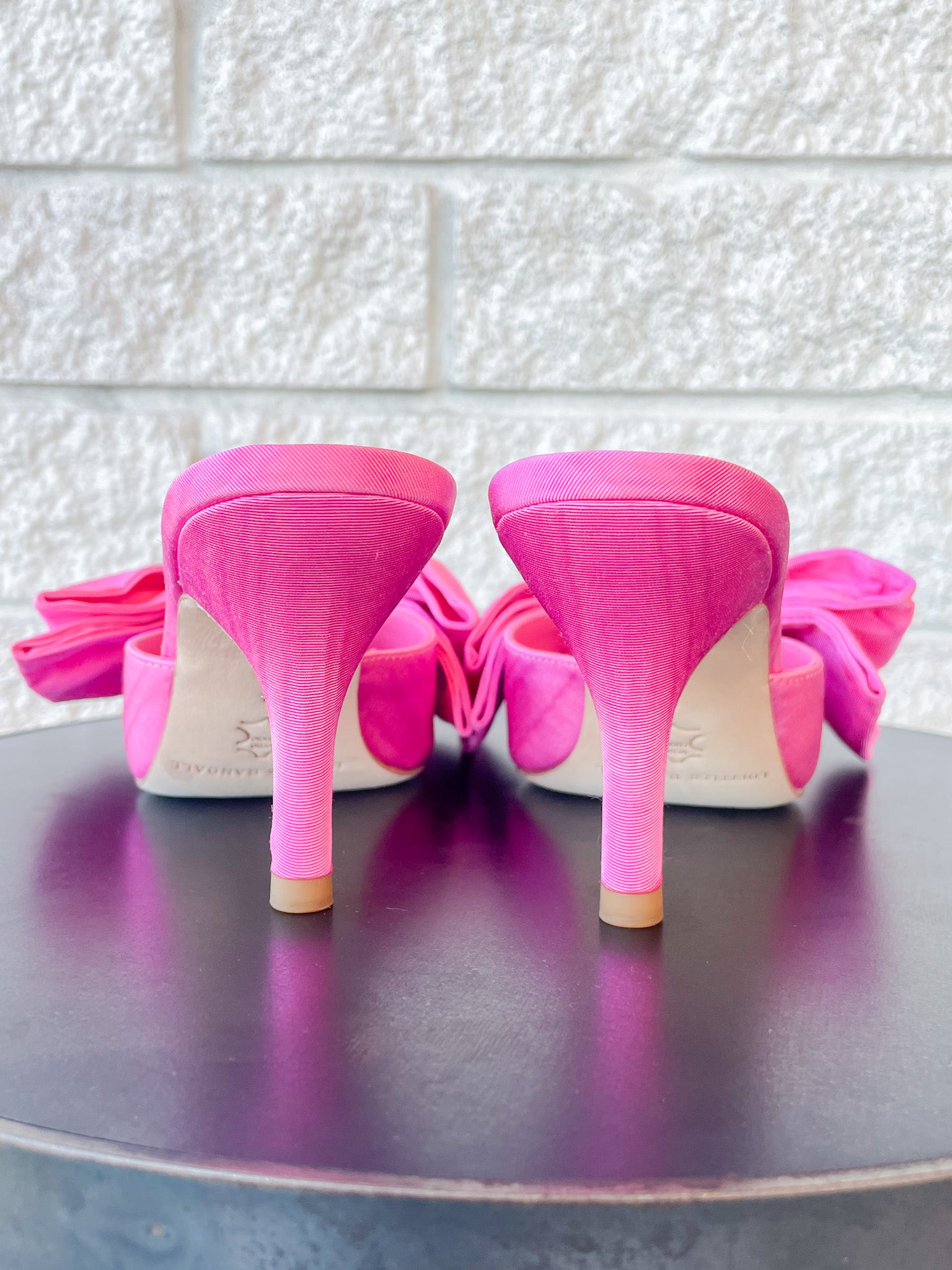 Loeffler Randall Margot Rose Moir Bow Mule - Pink | Garmentory