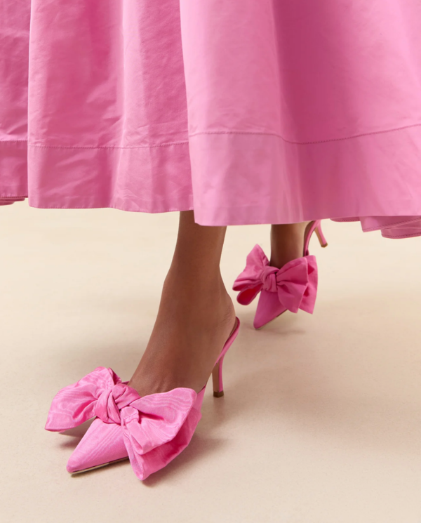Loeffler Randall Margot Rose Moir Bow Mule - Pink | Garmentory