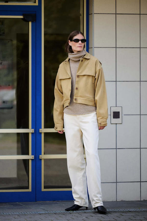 James Street Co. Sam Double Turtleneck - Speckled Oatmeal | Garmentory