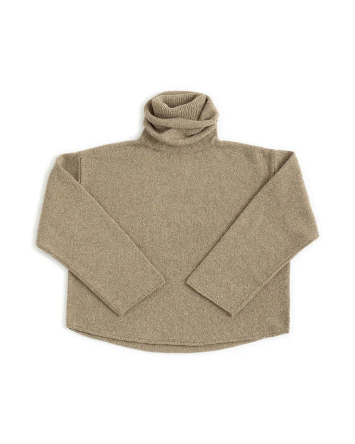 James Street Co. Sam Double Turtleneck - Speckled Oatmeal | Garmentory