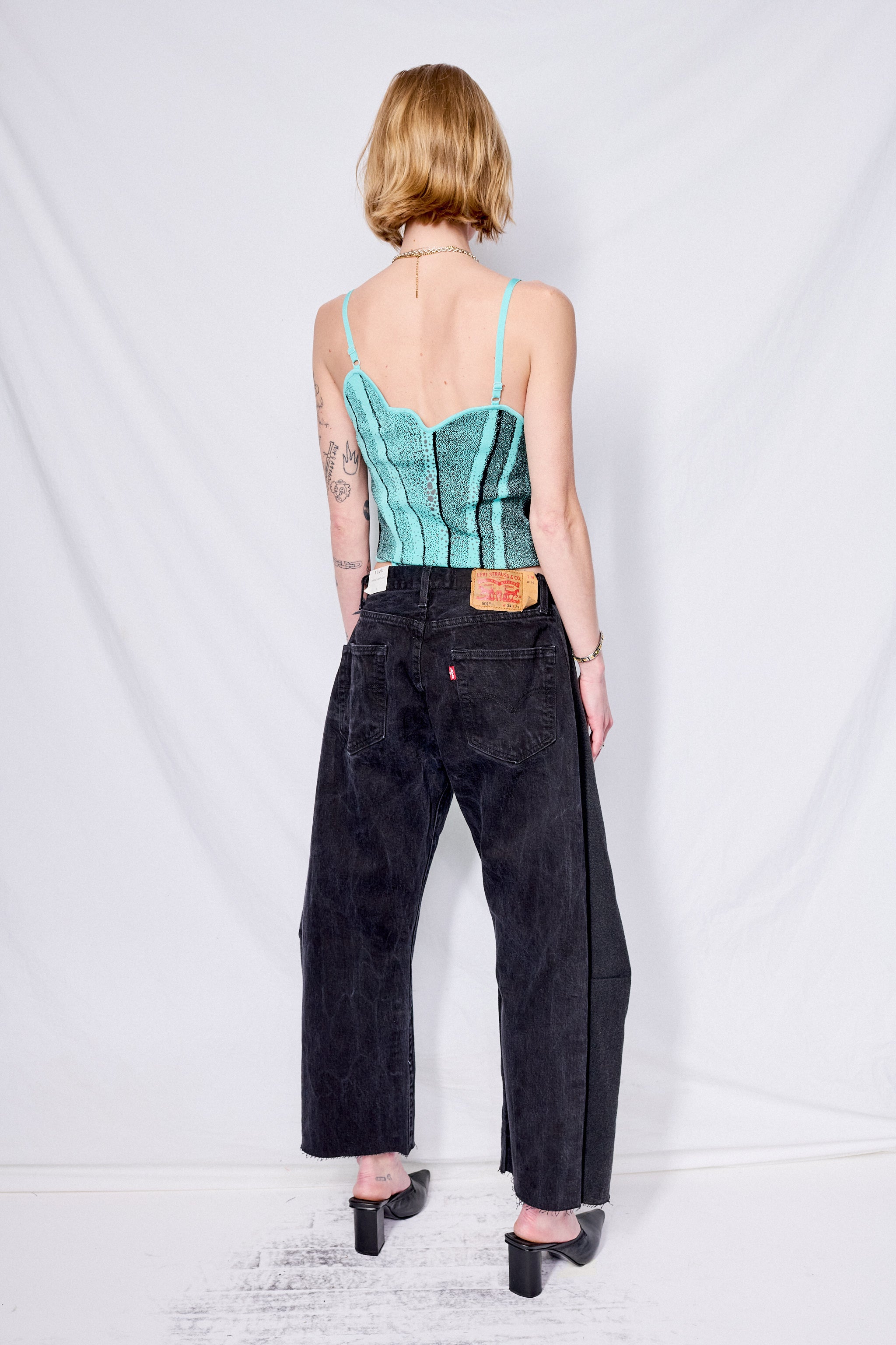 PH5 Camellia Denim Print Tank Top - Blue | Garmentory