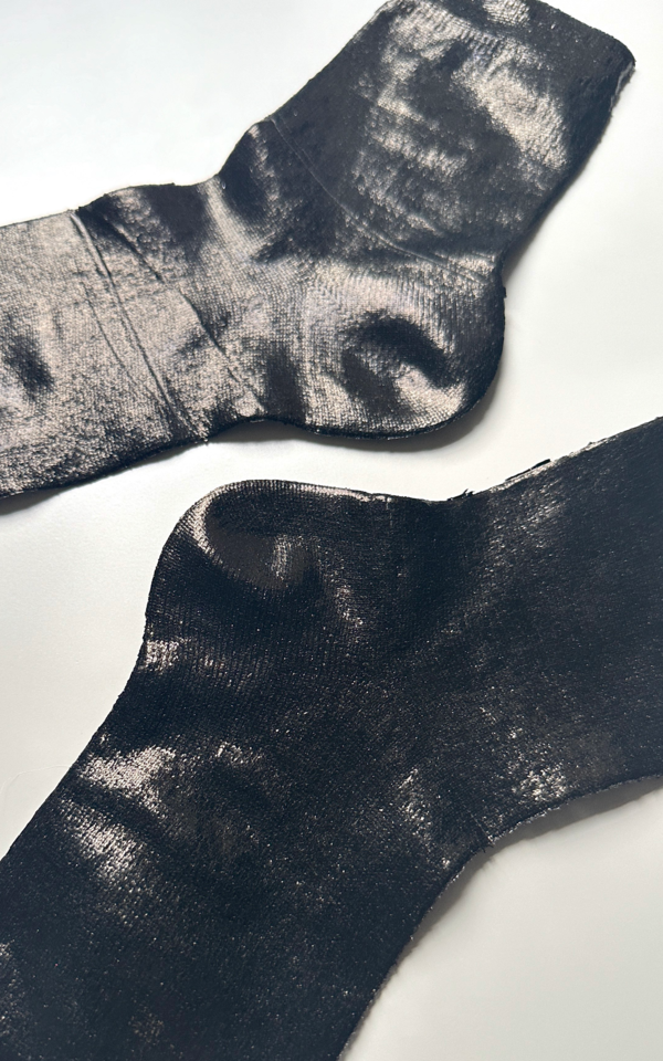Maria La Rosa Laminated One Sock - Black | Garmentory