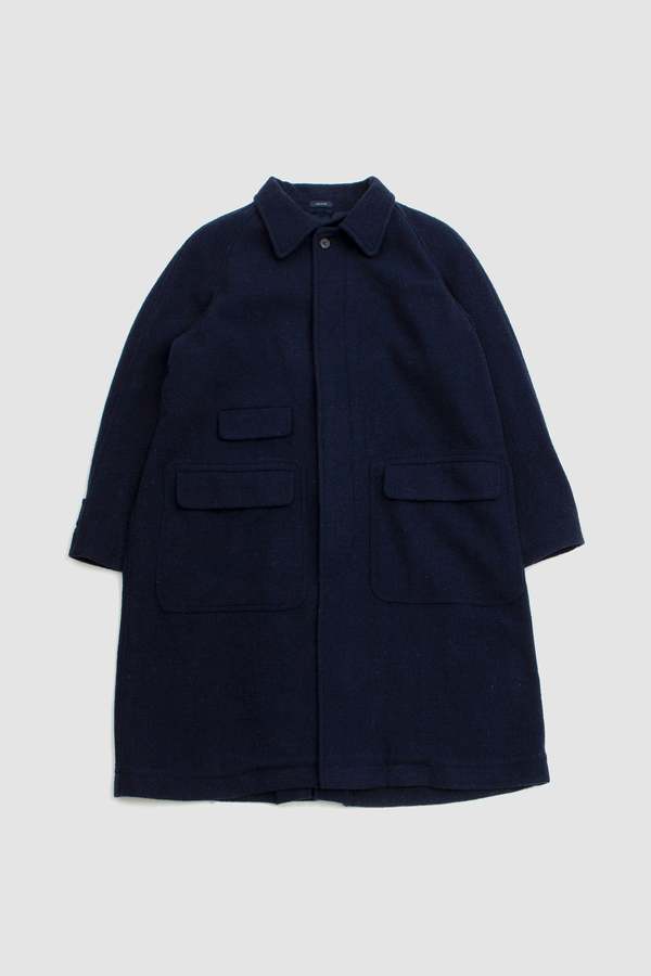 Donegal Raglan Overcoat - Navy | Garmentory