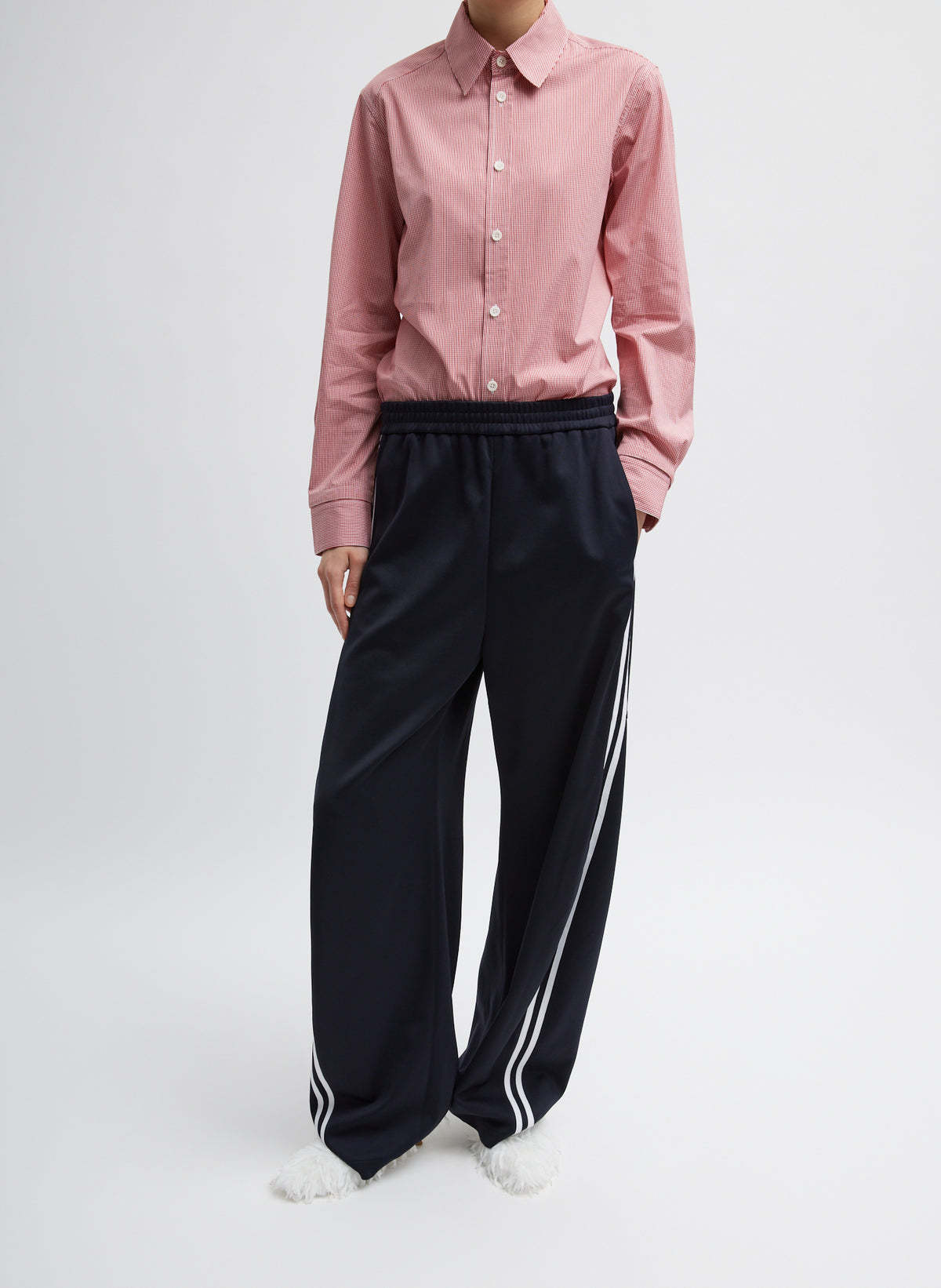 Tibi Active Knit Winslow Pant - Navy/Stripe | Garmentory