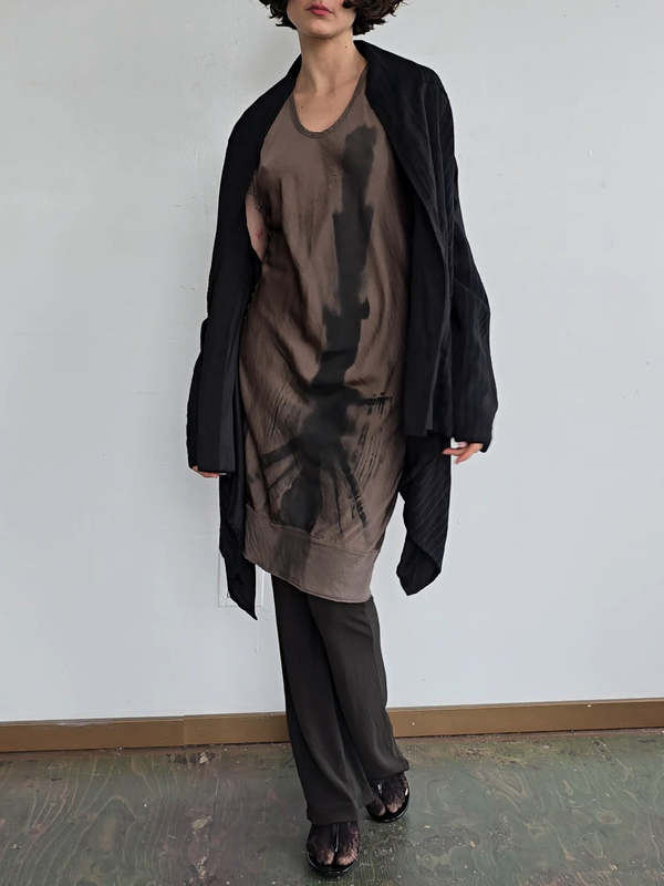 Vintage Italian Satin Art Splash Dress | Garmentory