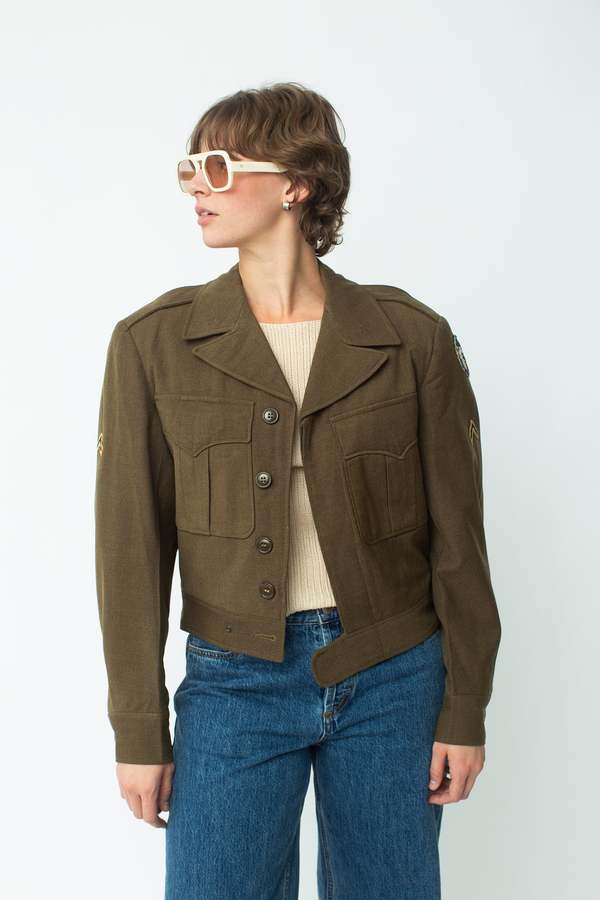 Military Cropped Jacket | Garmentory