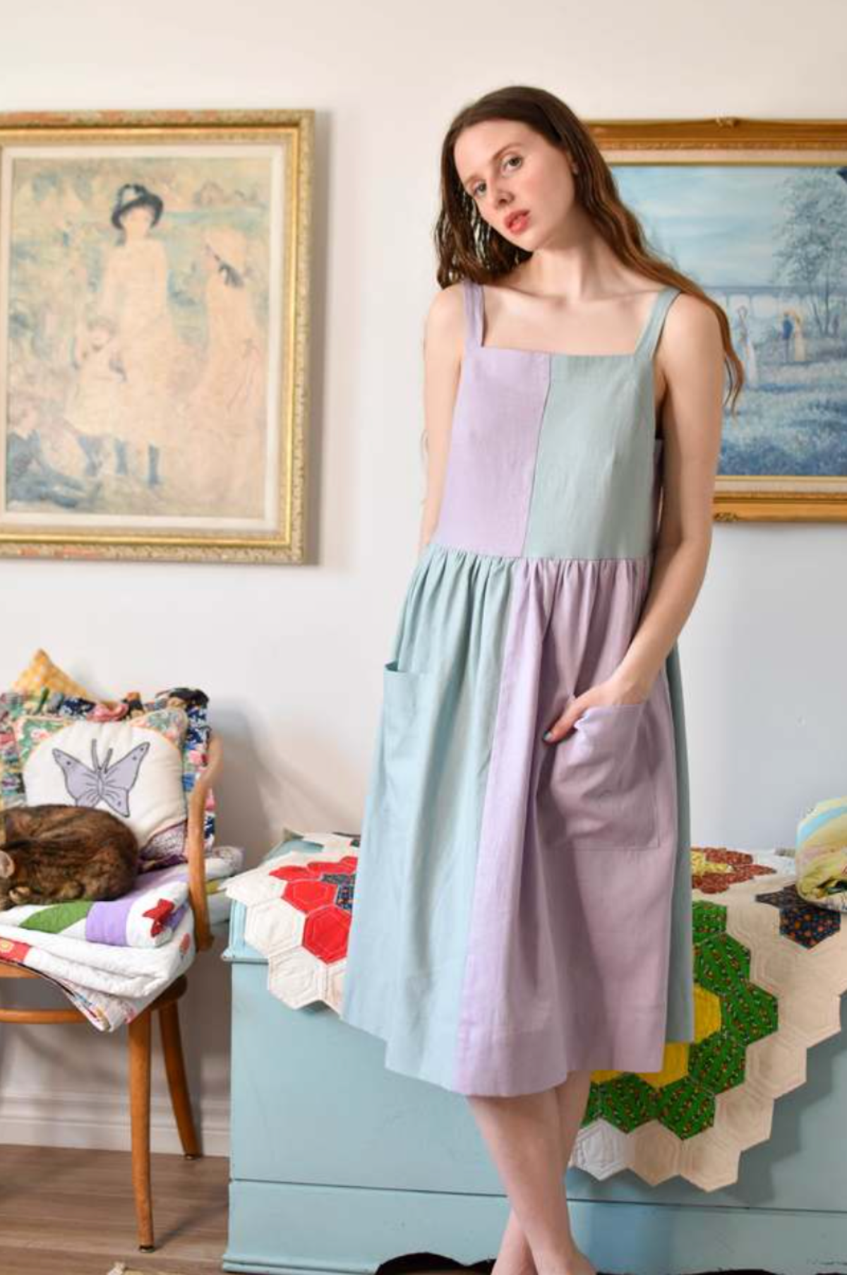 Birds of North America Timber Doodle Dress - Lavender/Sky | Garmentory