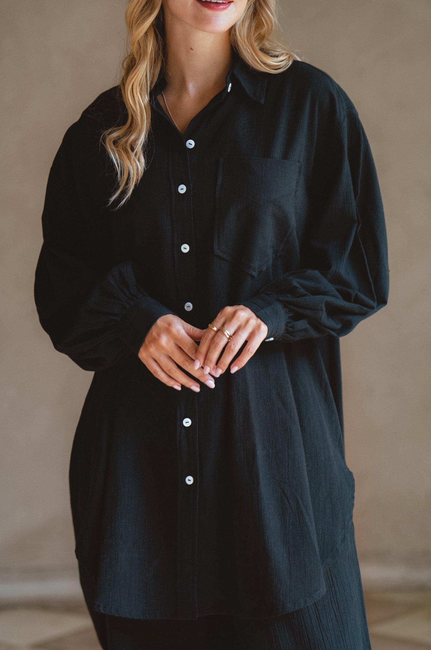 ELF Calin Long Sleeve Oversized Shirt | Garmentory