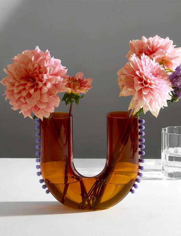 Fazeek Pearl U Vase - Amber/Lilac | Garmentory
