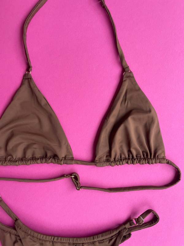 Slate Swim Rain Adjustable Triangle Bikini Top - Espresso | Garmentory